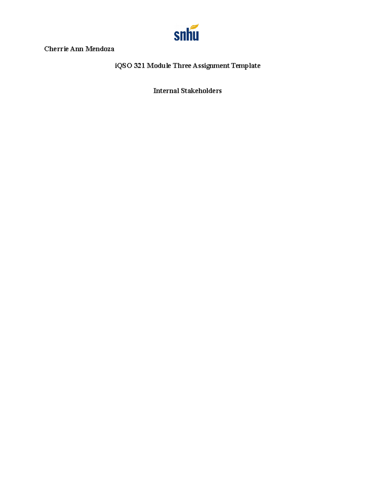 QSO 321 Module Three Assignment Template - Cherrie Ann Mendoza iQSO 321 ...