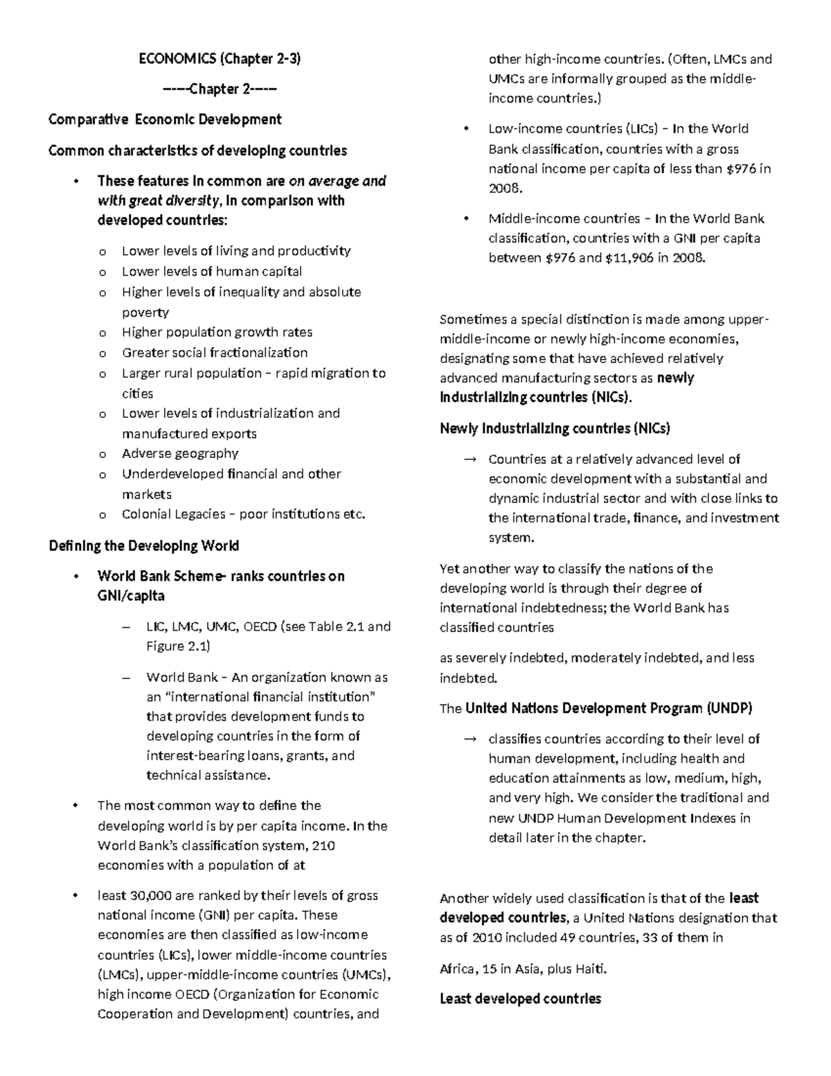 Economics reviewer - ECONOMICS (Chapter 2-3) -Chapter 2- Comparative ...