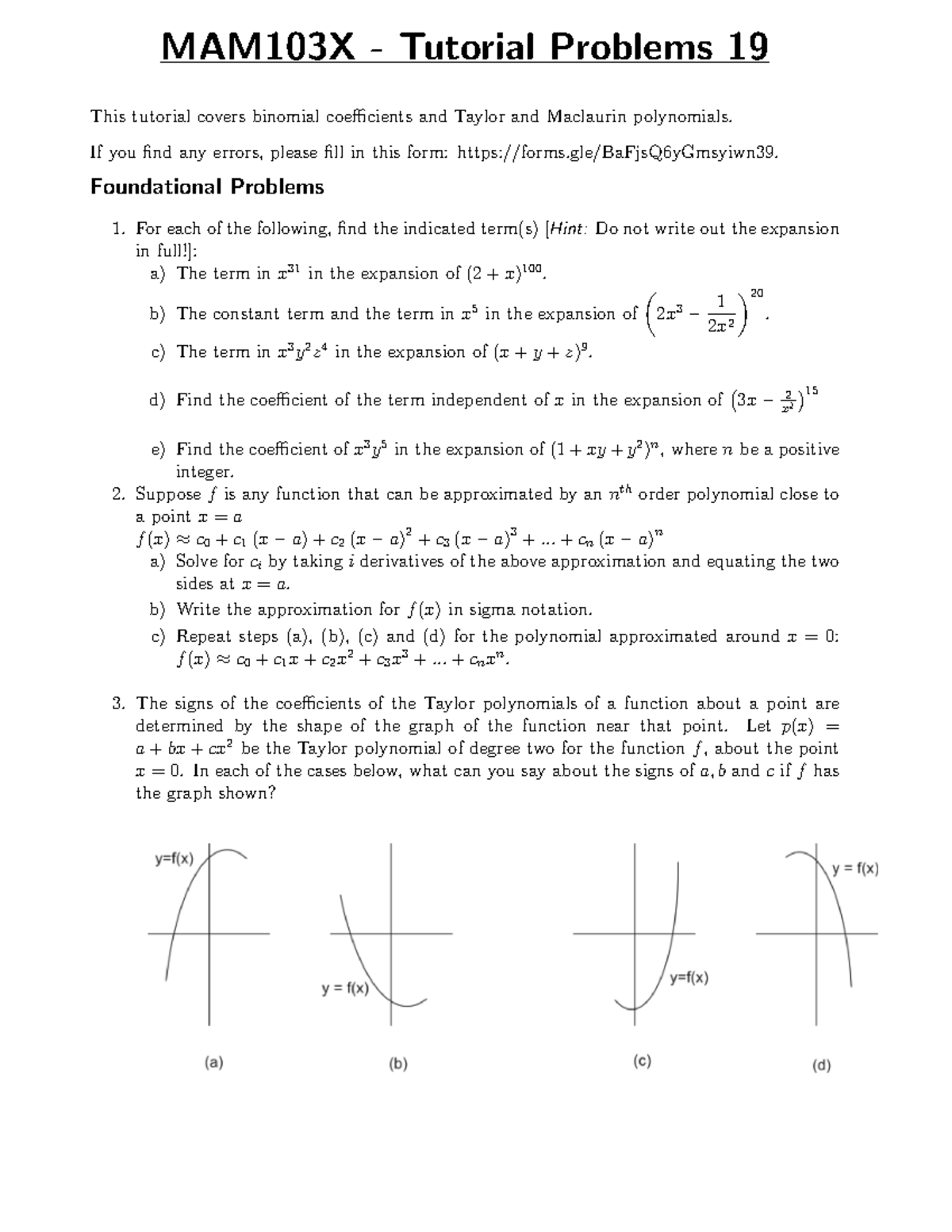 Tutorials-7 - TUTORIAL ON ARCLENTH, I THINK - MAM103X - Tutorial Problems 19 This tutorial ...