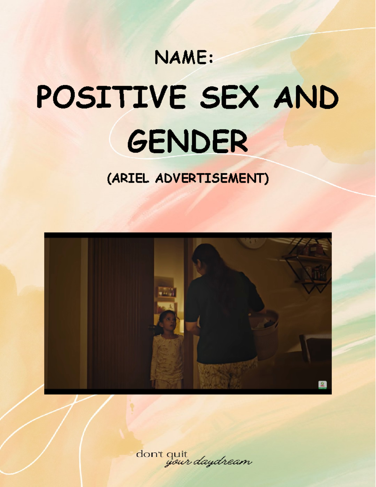 Positive (SEX AND Gender) - NAME: POSITIVE SEX AND GENDER (ARIEL ...