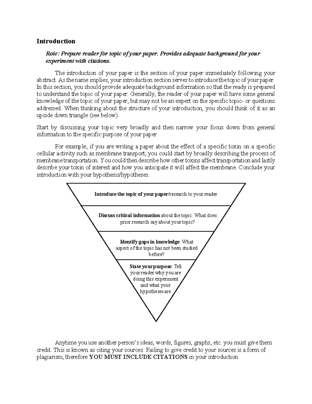 Introduction Scientific Paper - Introduction Role: Prepare reader for ...