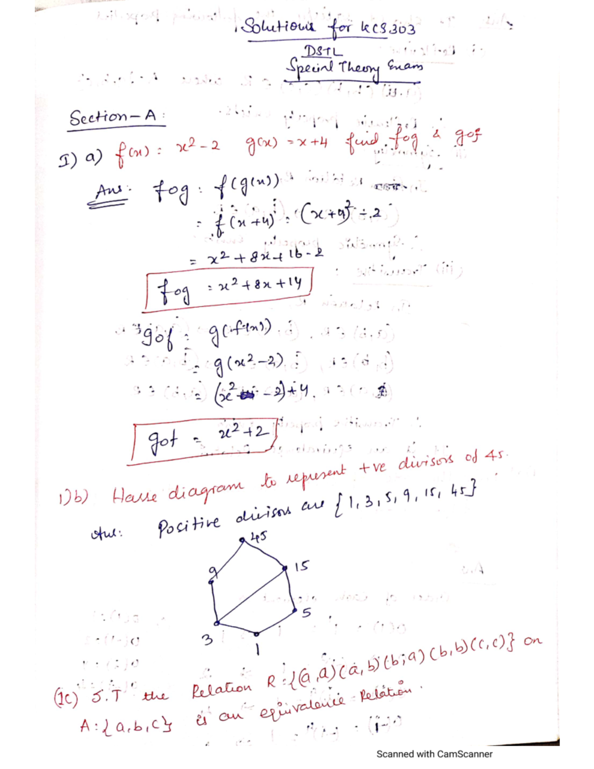 Solution DSTL KCS-303 Special Theory Examination - B tech - Studocu