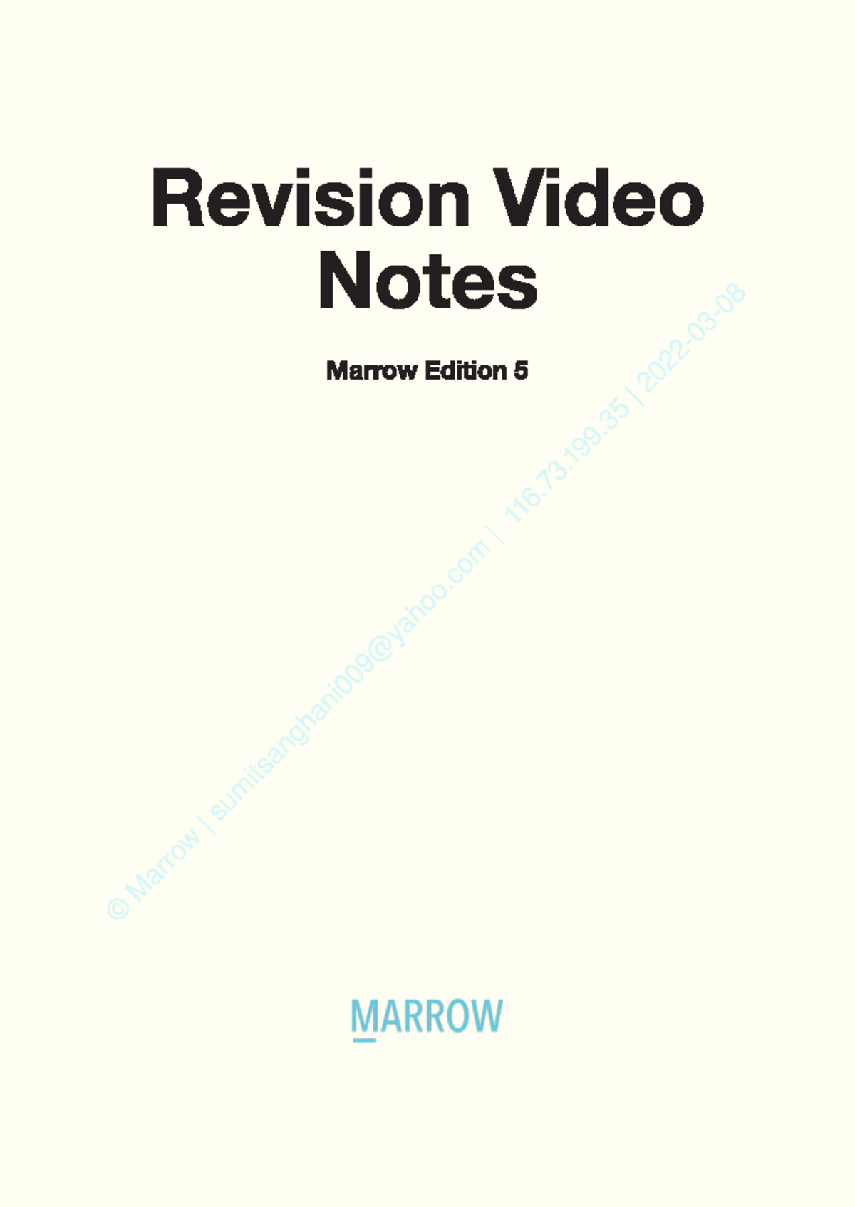 Anatomy - It is important for assessment - Revision Video Notes Marrow ...