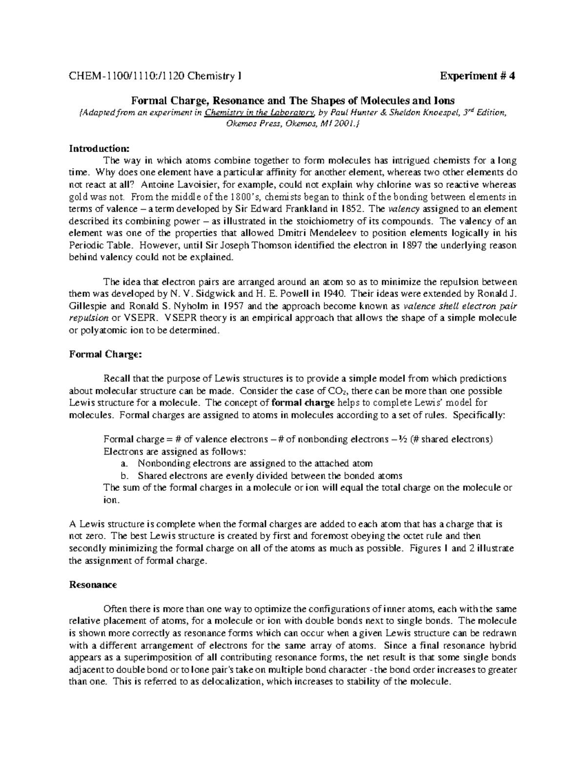 CHEM 1100 Shapes Lab (Fall) - CHEM-1100/1110:/1120 Chemistry I ...