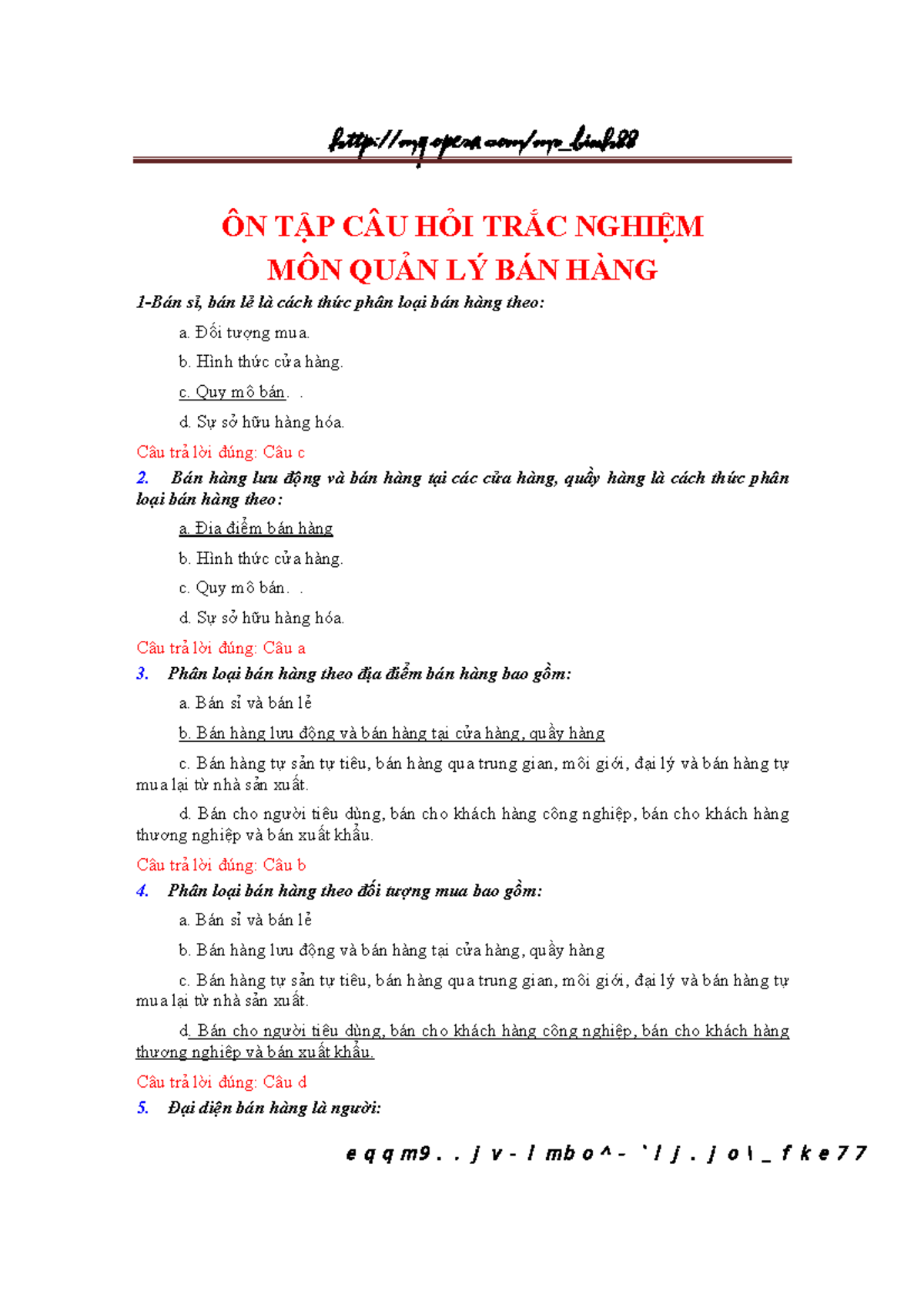 ON TP CAU HI TRC Nghim MON QUN LY B - ÔN TẬP CÂU HỎI TRẮC NGHIỆM MÔN ...