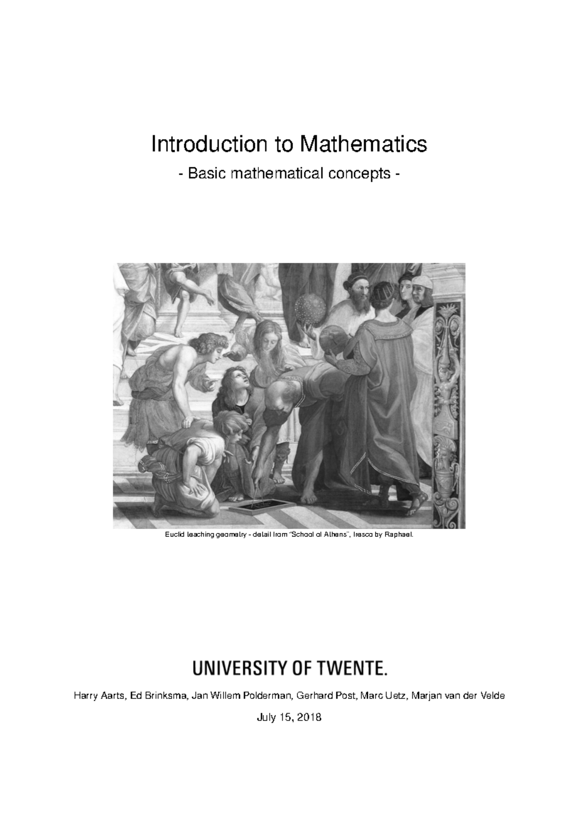 Reader intro to math - Introduction to Mathematics - Basic mathematical ...