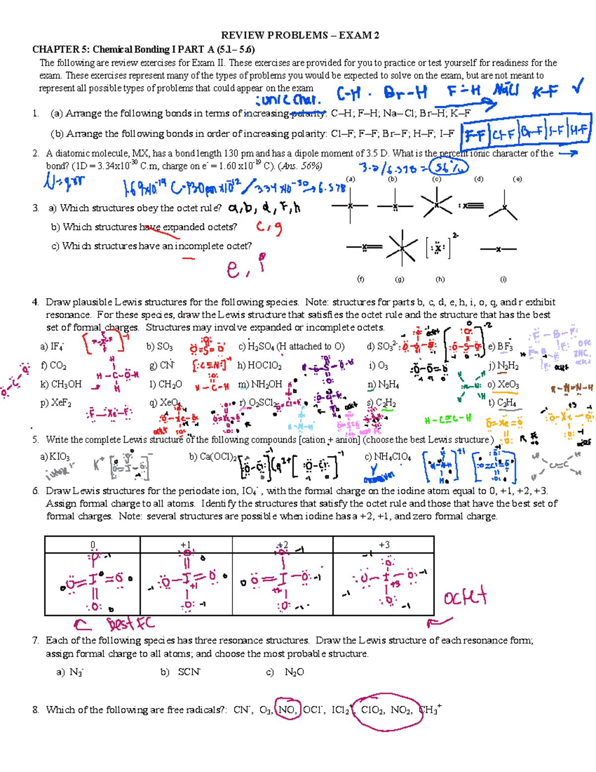 Review Problems for Chapter 5 - REVIEW PROBLEMS – EXAM 2 CHAPTER 5 ...