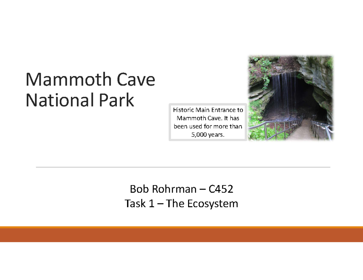 Mammoth Cave - Task 1 - Mammoth Cave National Park Historic Main ...