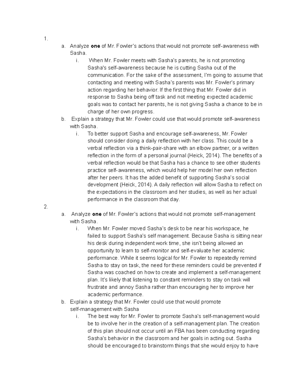 C572 Classroom Management, Engagement and Motivation Task 2 - 1. a ...