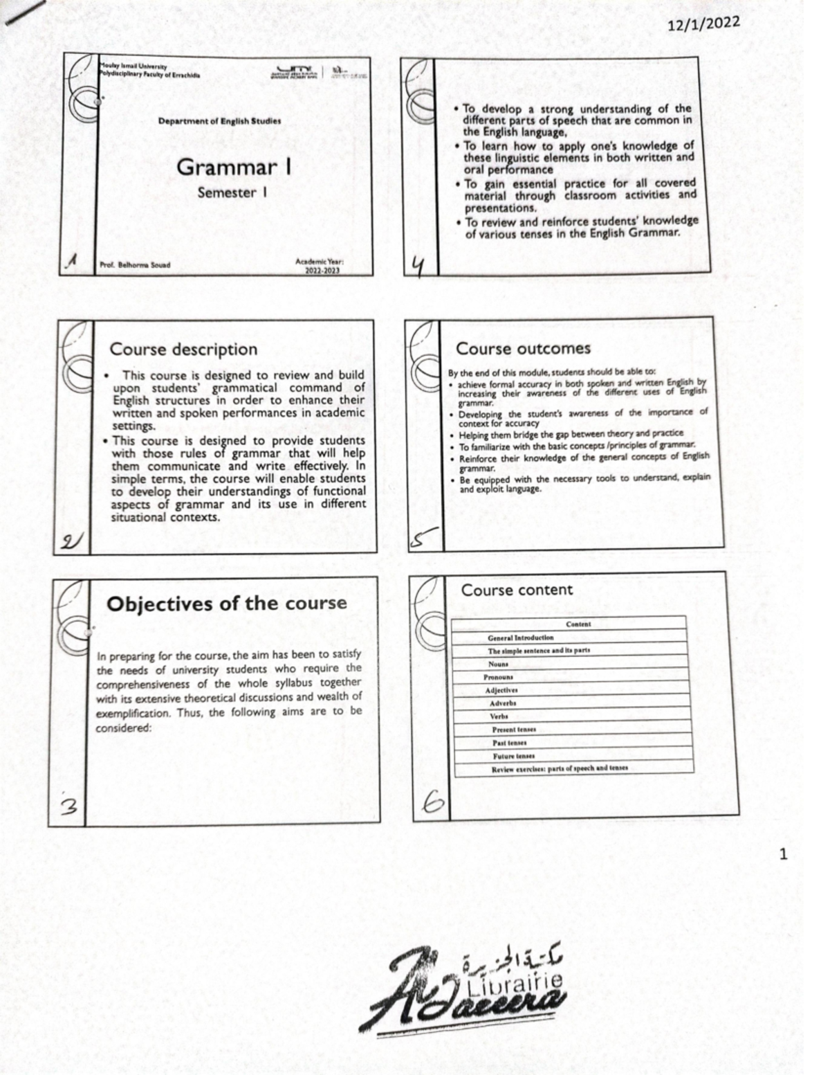 Grammar 1 - English - Studocu