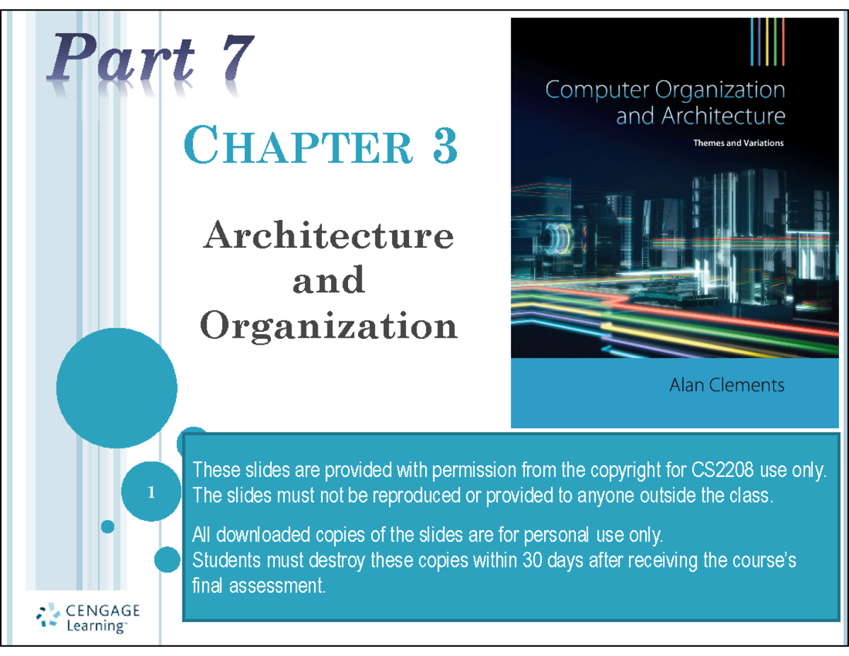 COA Chapter 03 Part 7 - C HAPTER 3 Architecture and Organization 1 ...