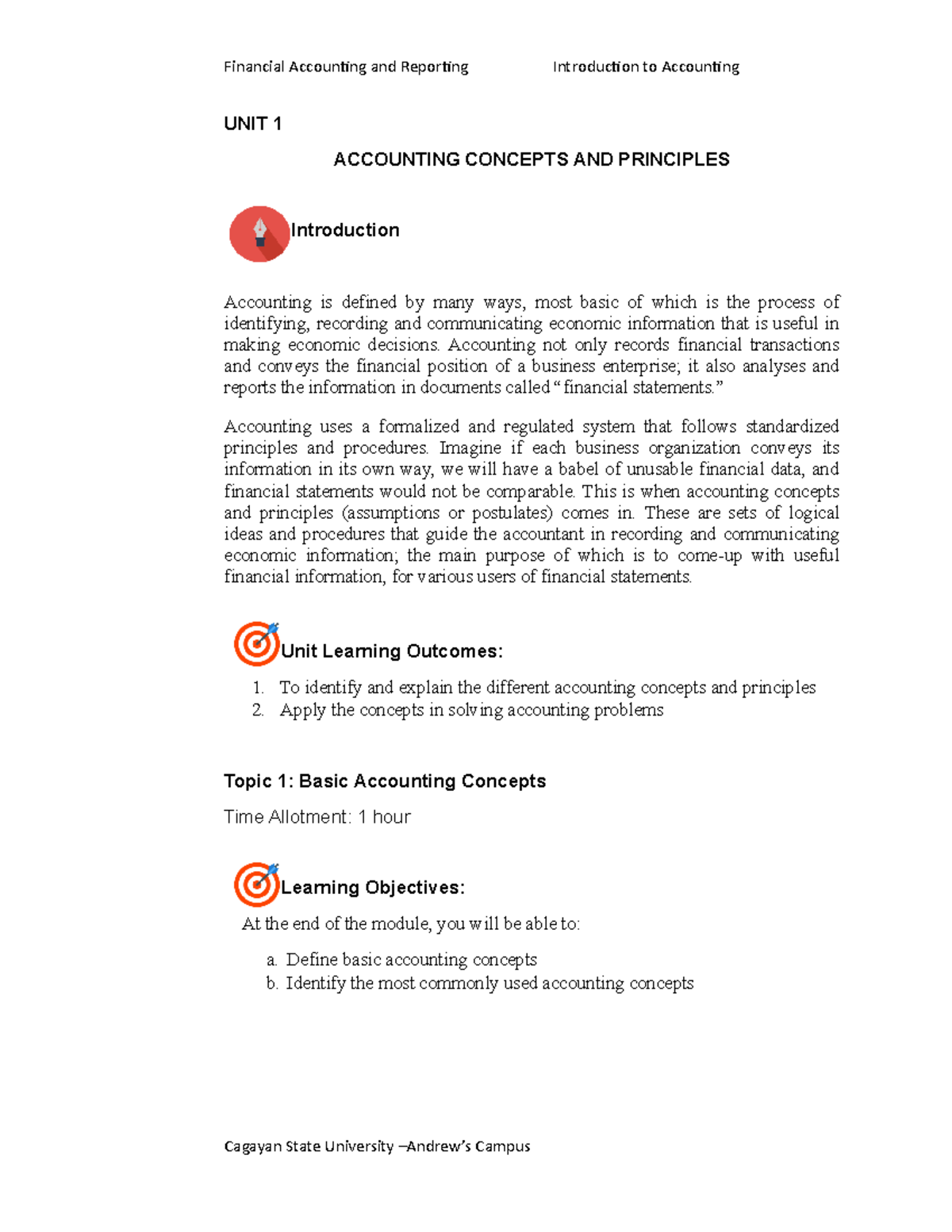 2 - FINANCIAL ACCOUNTING AND REPORTING LECTURE AND ACTIVITY MATERIAL ...