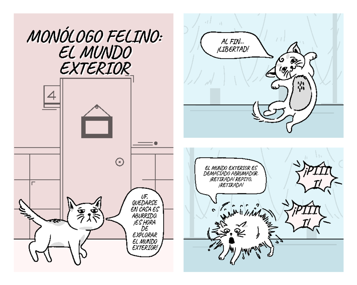 Tira Cómica con 3 Viñetas Rosa y Azul Gato - Cultura Audiovisual ...
