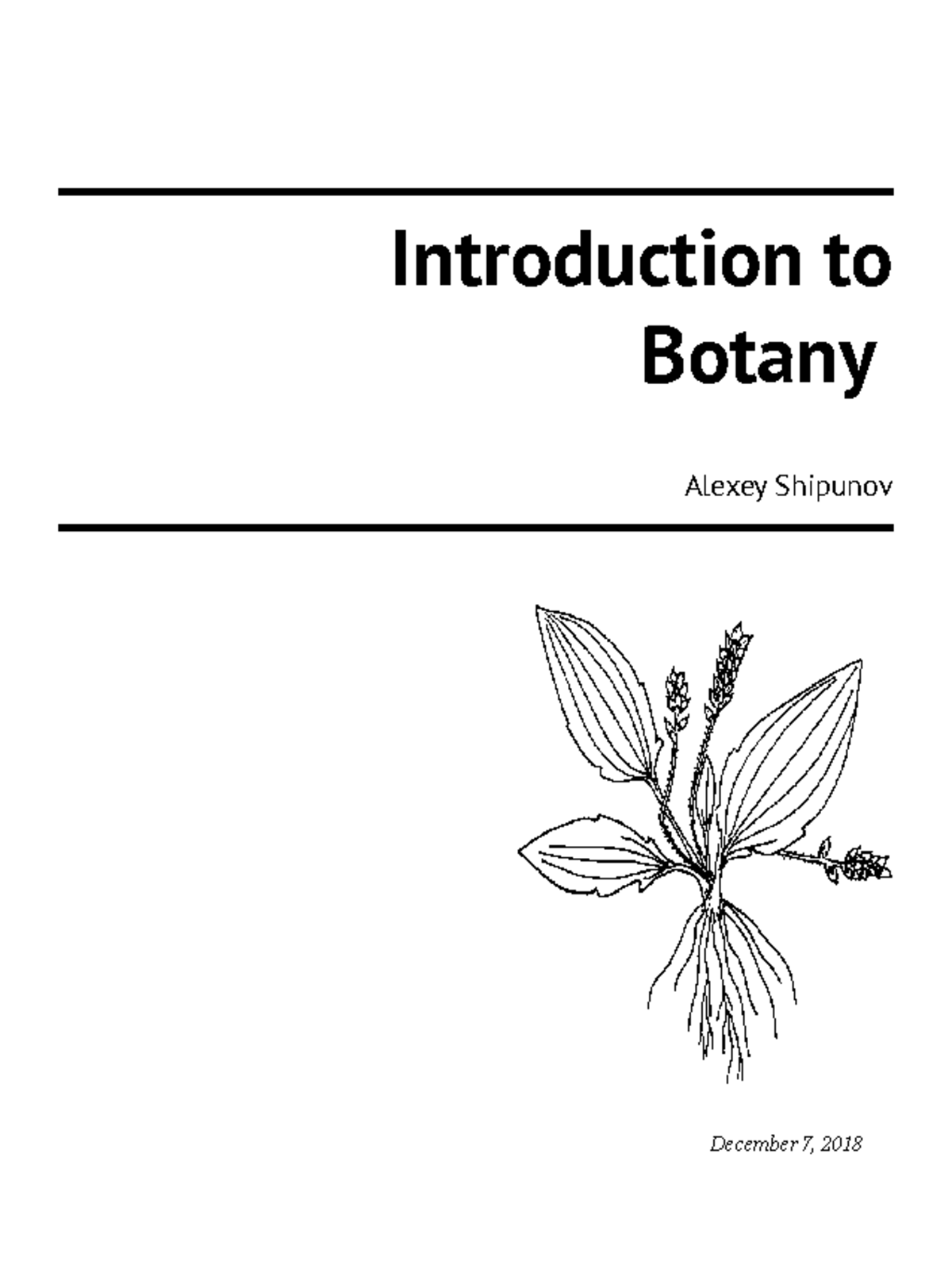 Introduction To Botany Introduction To Botany Alexey Shipunov