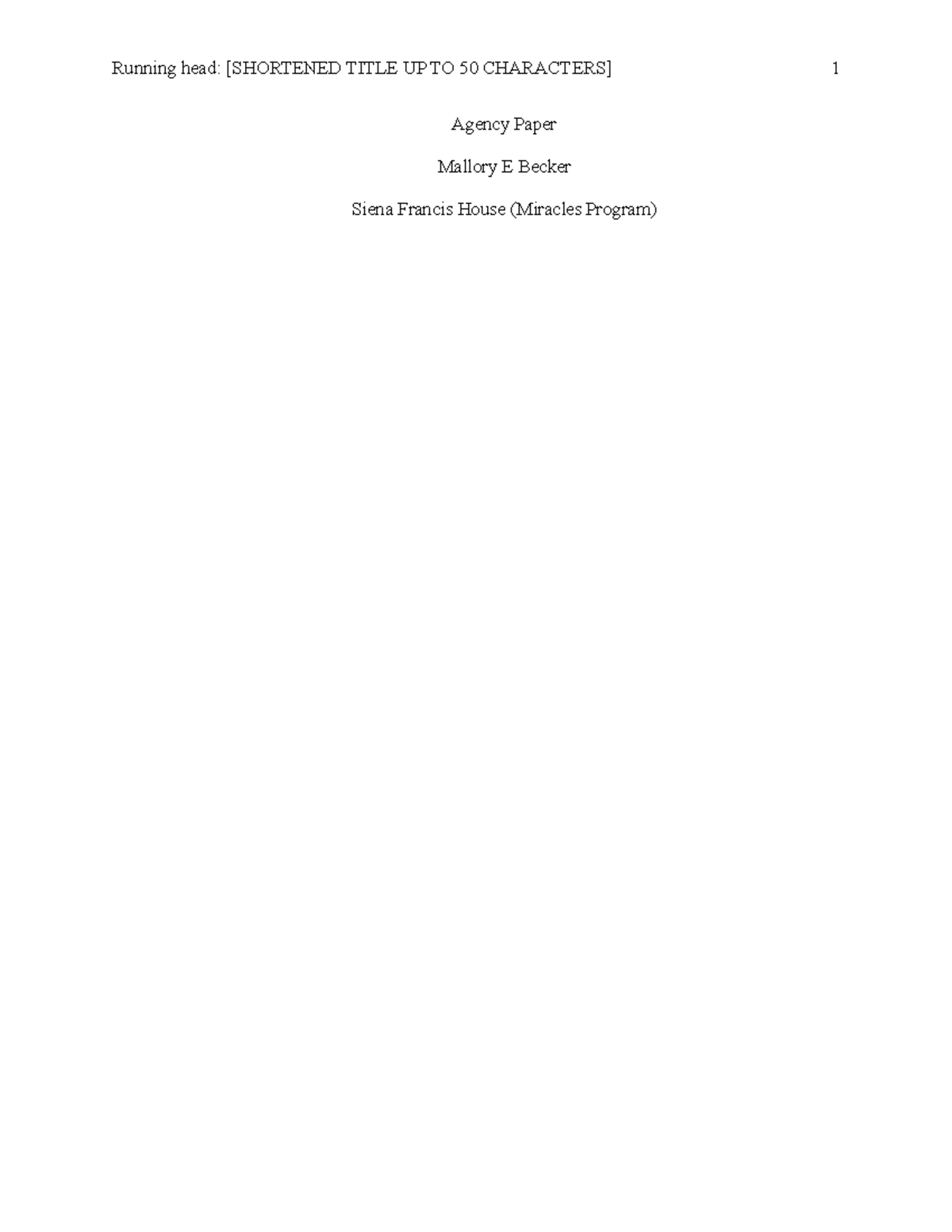 Agency Paper - Grade: A - PSYC 1010 - MCC - Studocu