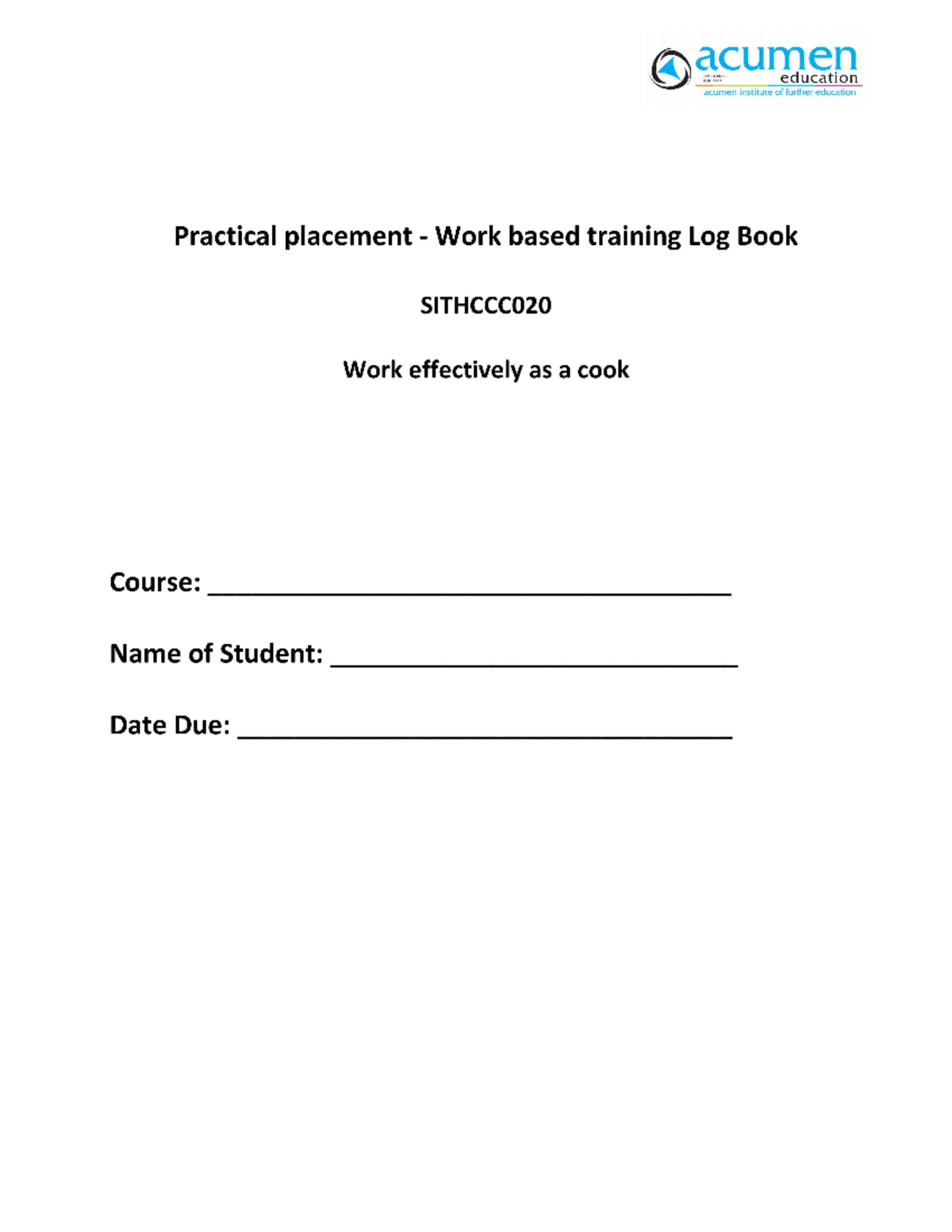 Sithccc 020 Practical Service Instances Log Book - SIT30816 - Studocu