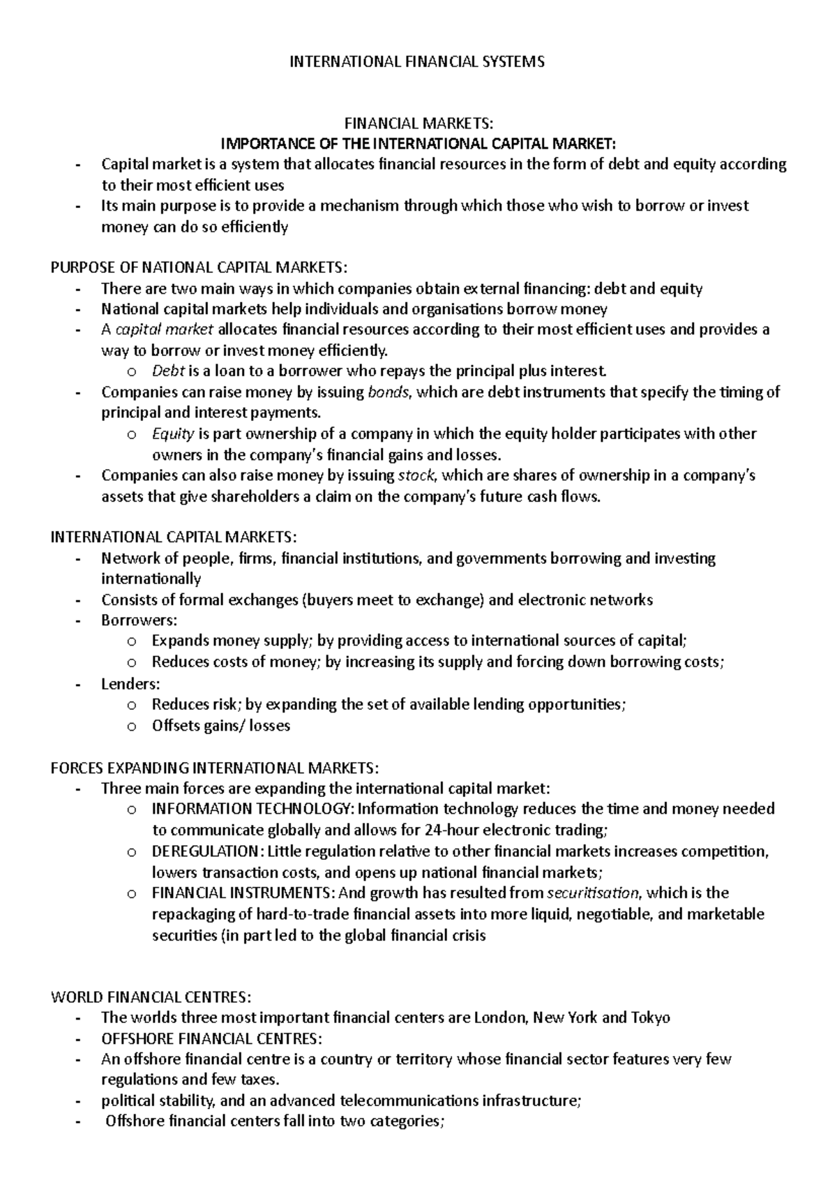 9. International Financial Systems - INTERNATIONAL FINANCIAL SYSTEMS ...