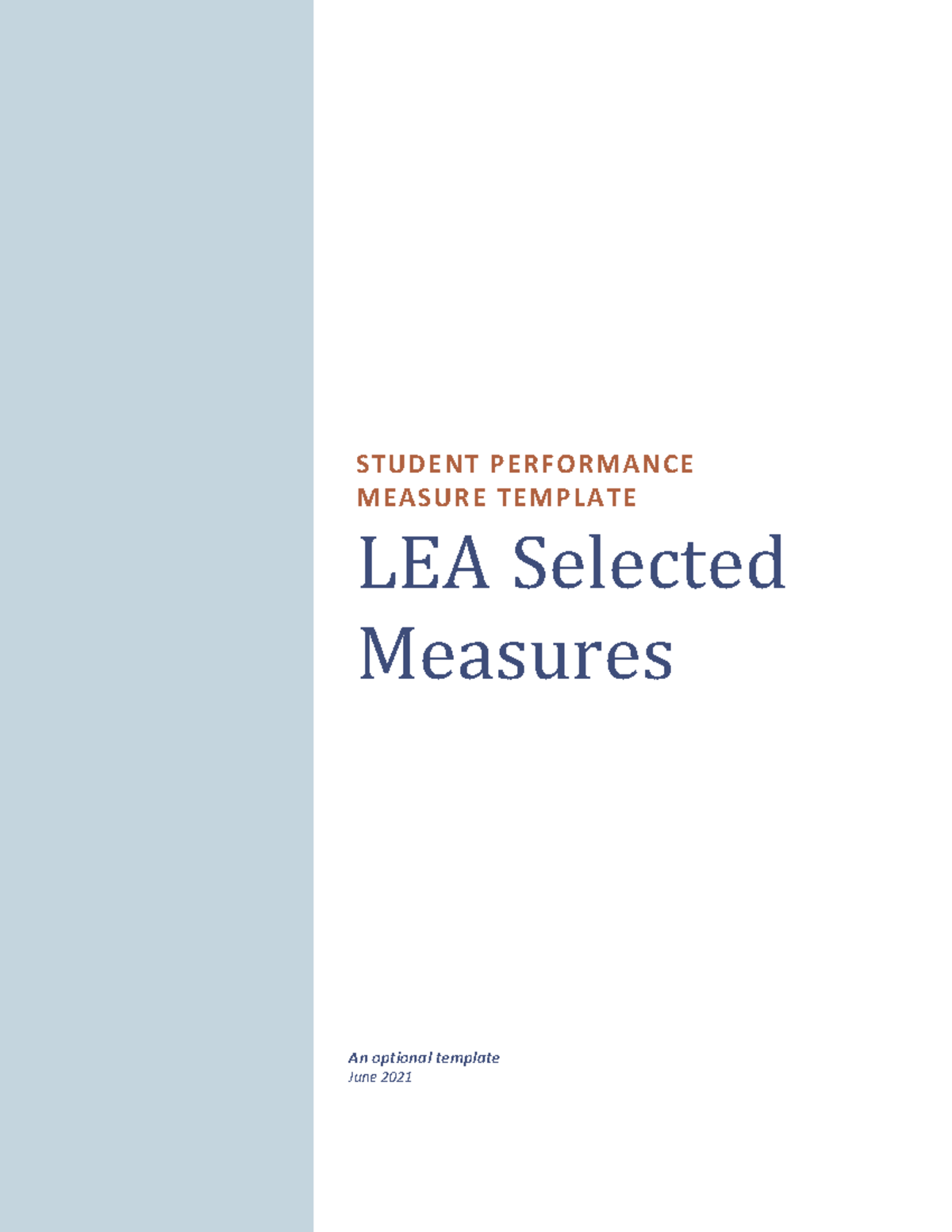 LEASelected Measures - yep - STUDENT PERFORMANCE MEASURE TEMPLATE LEA ...