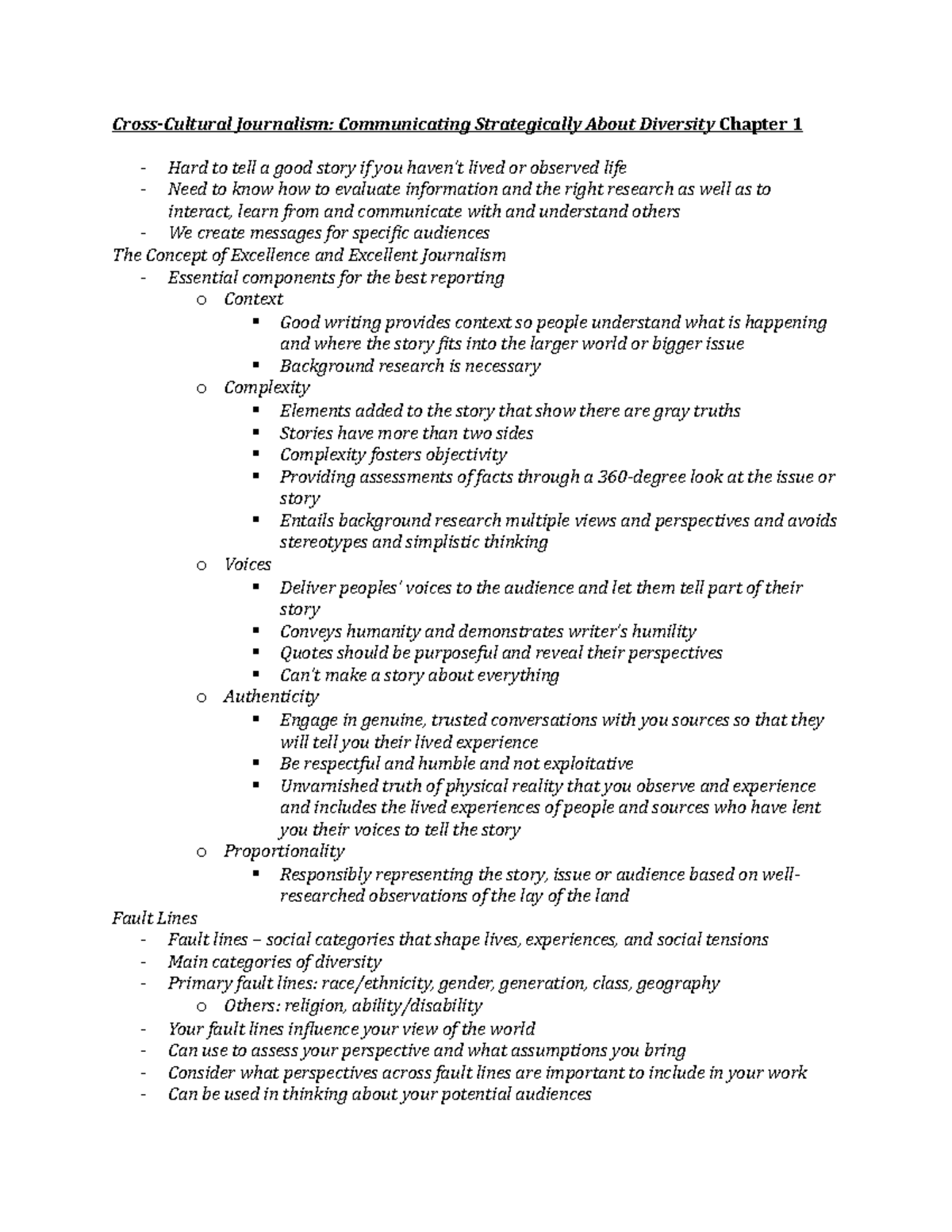 Cross-Cultural Journalism Chapter 1 Notes - Cross-Cultural Journalism ...