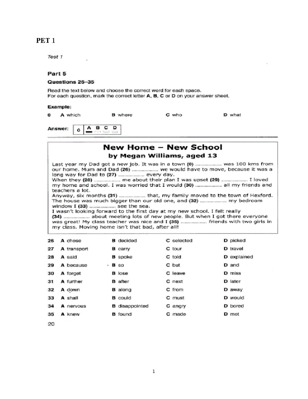 PET 1 - pet 1 - Basic Grammar - PET - Studocu