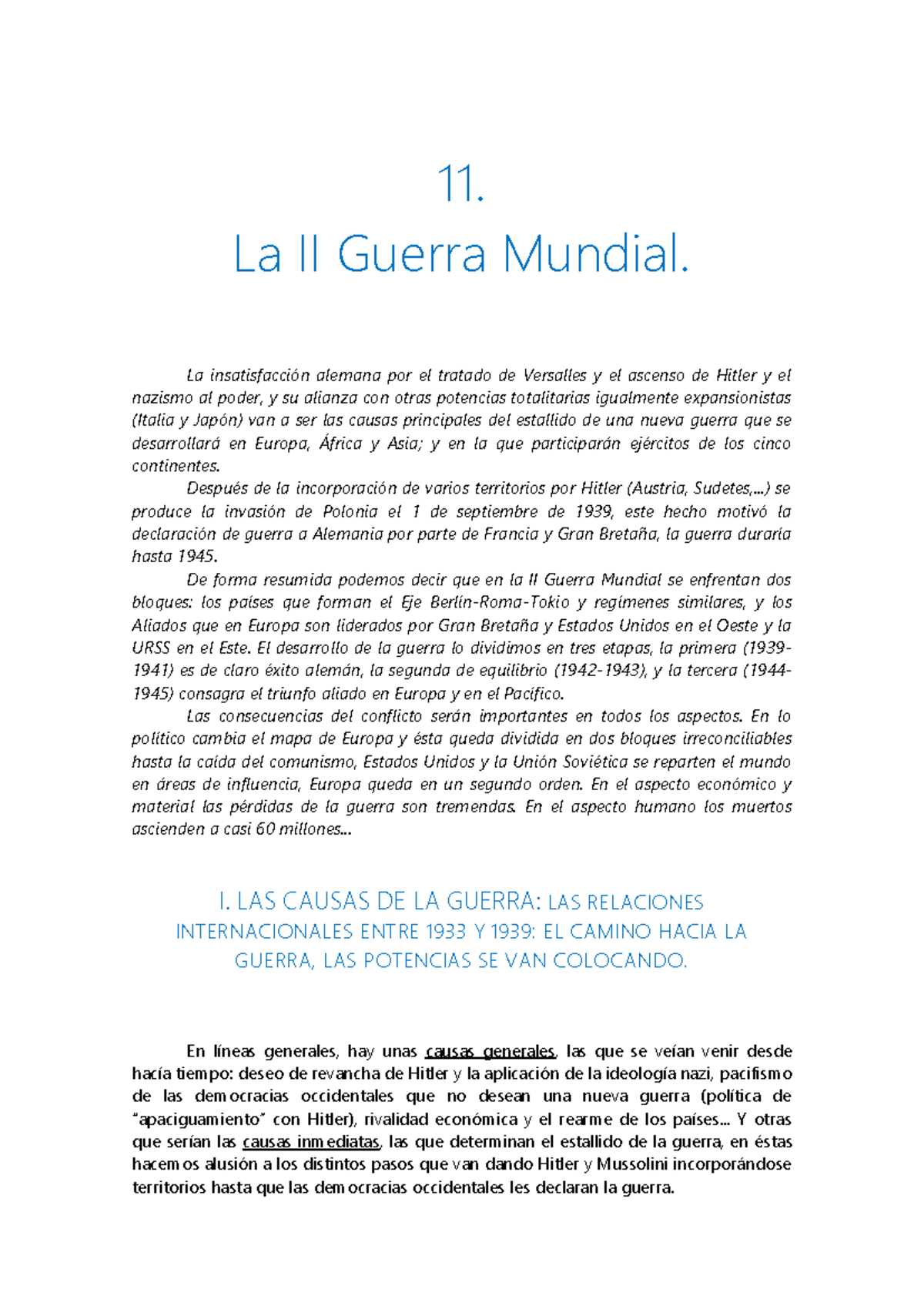 Lectura Segunda Guerra Mundial - 11. La II Guerra Mundial. La ...