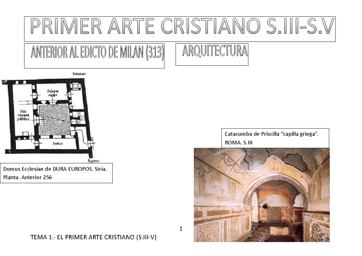 Todas las Imagenes Tema 1 - 1 Domus Ecclesiae de DURA EUROPOS. Siria ...