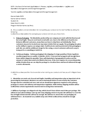 RNM1 TASK 2 - Logistics, Operations, AND Change Management - D079 - WGU ...