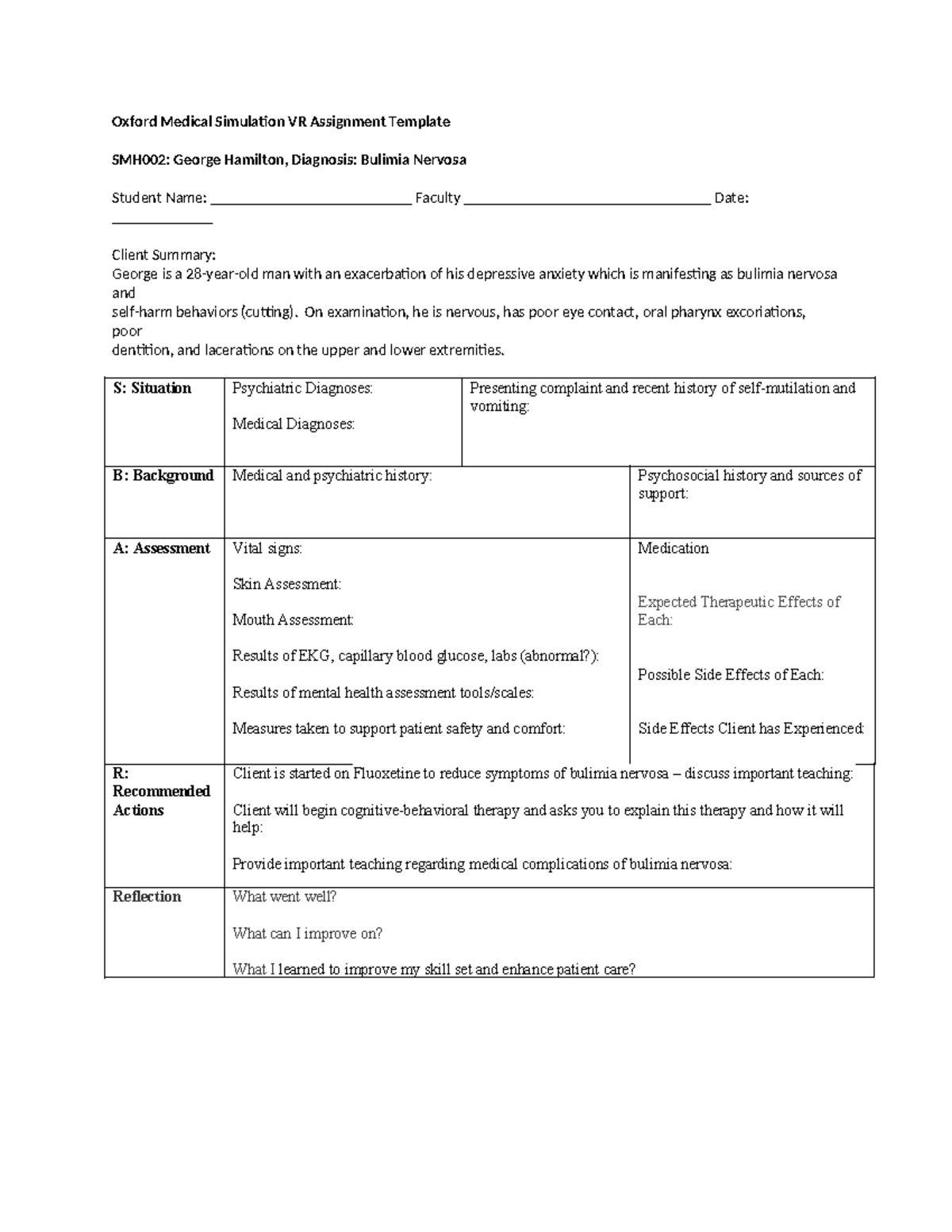 Oxford Medical Simulation George Hamilton VR Assignment Template ...