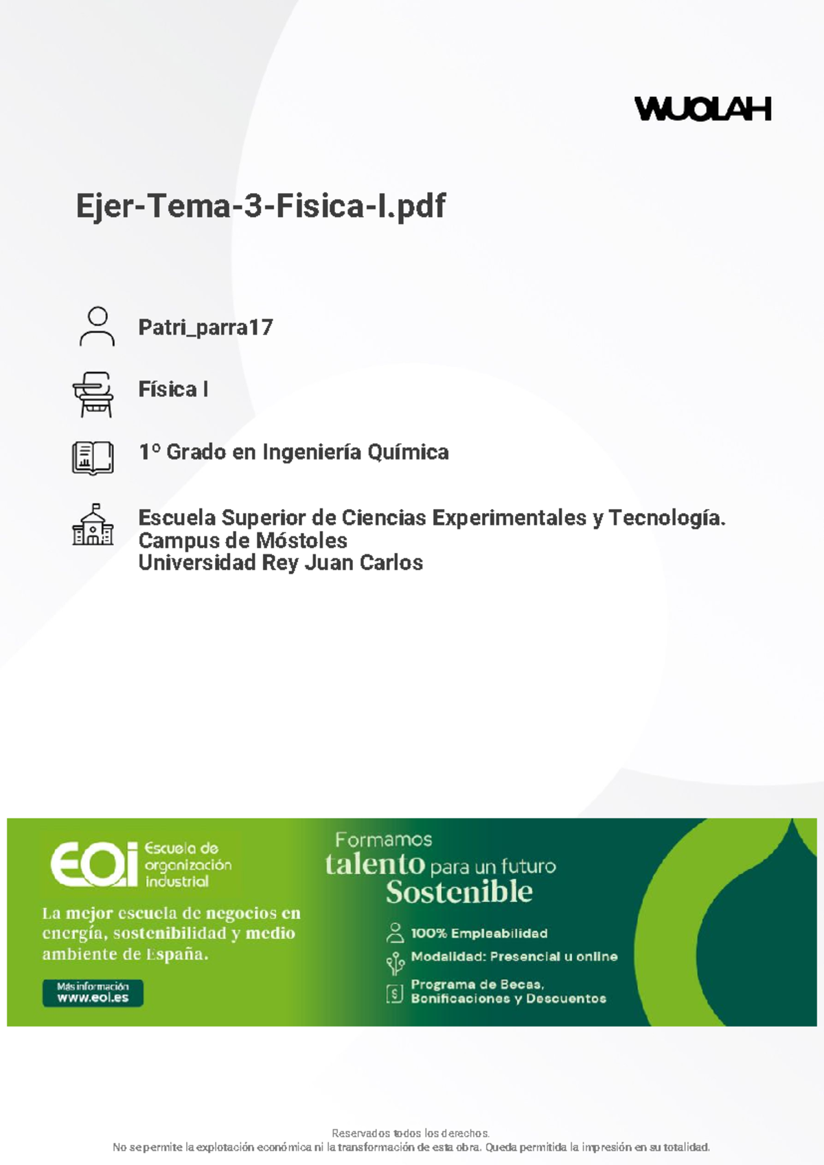 Ejer Tema 3 Fisica I - Ejer-Tema-3-Fisica-I Patri_parra Física I 1º Grado en Ingeniería Química ...