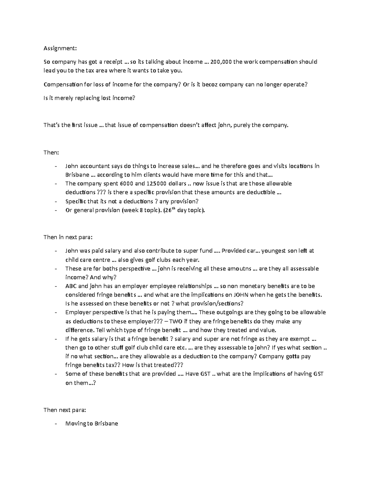 Assignment-notes-1 - Notes from Assignment - Assignment: So company has ...