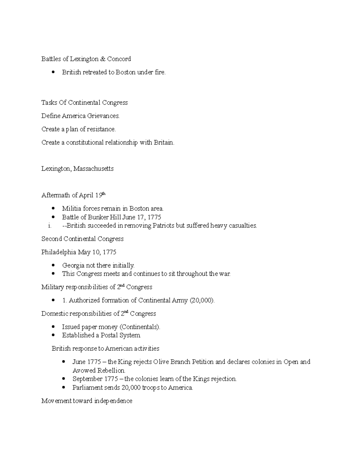 Unit 2 Lesson 7 - Battle of Lexington and Concord. - Battles of ...