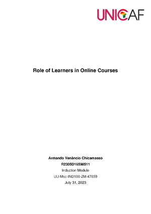 UNICAF-LJMU- Induction - What is the role of self-motivation for ...