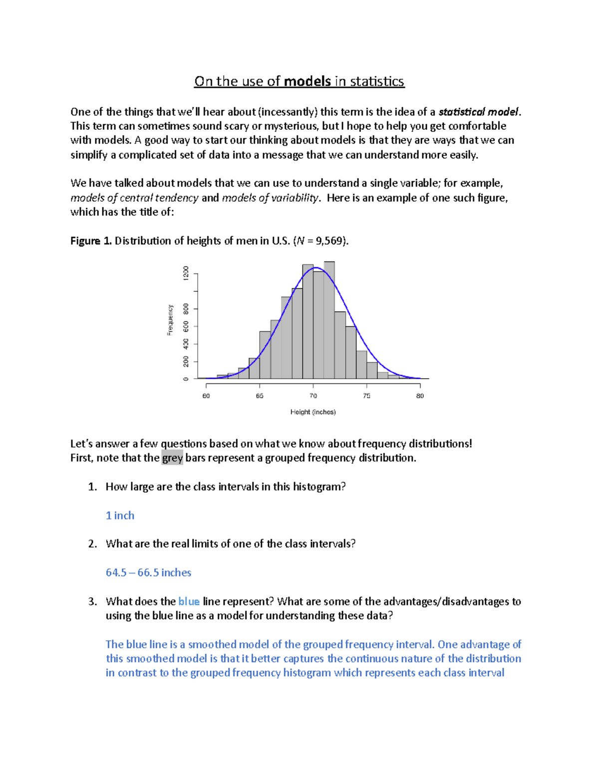 01 KEY Models in Statistics - On the use of models in statistics One of ...