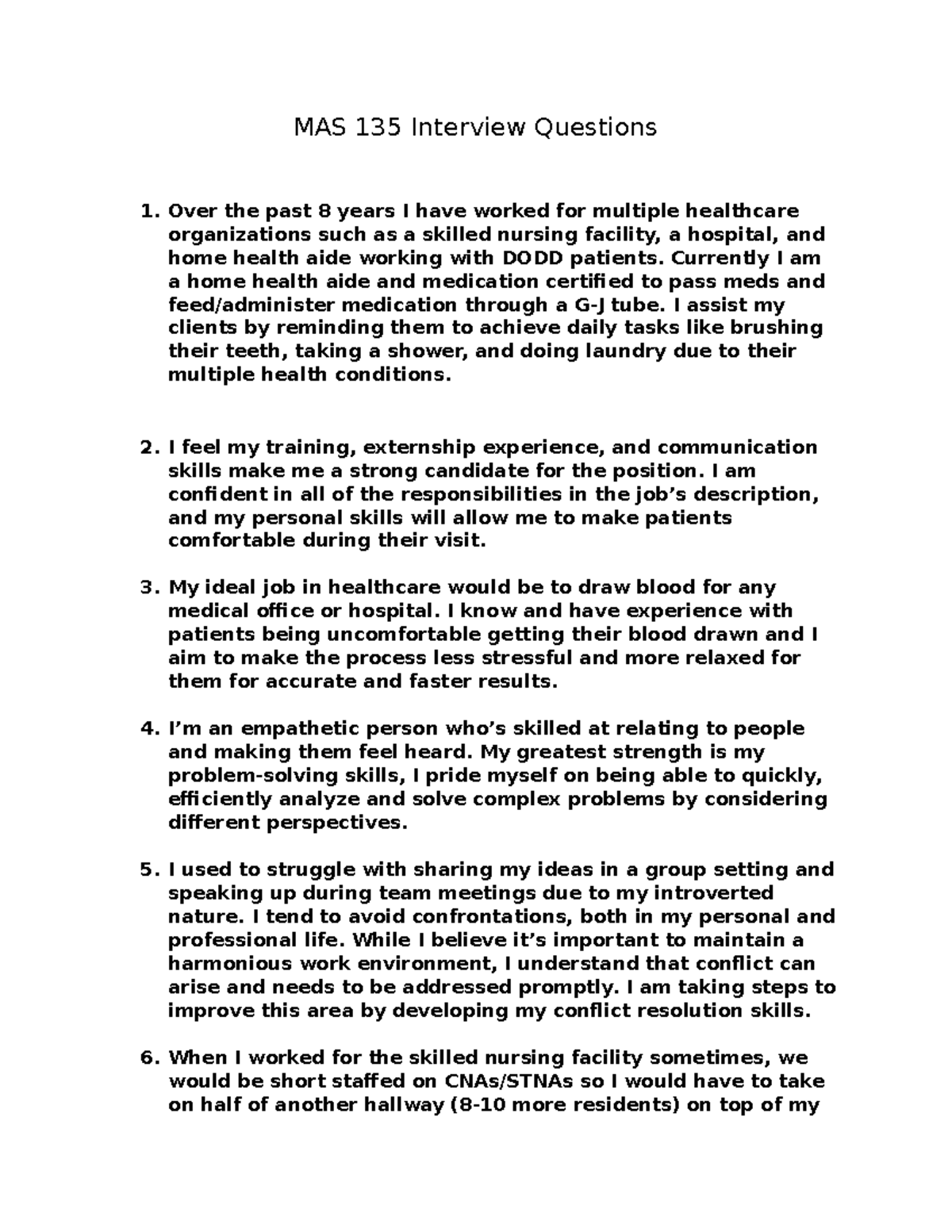 MAS135 Interview questions answers - MAS 135 Interview Questions Over ...