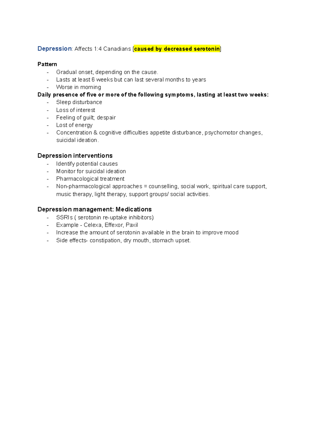 Neurological conditions - Depression: Affects 1:4 Canadians [caused by ...