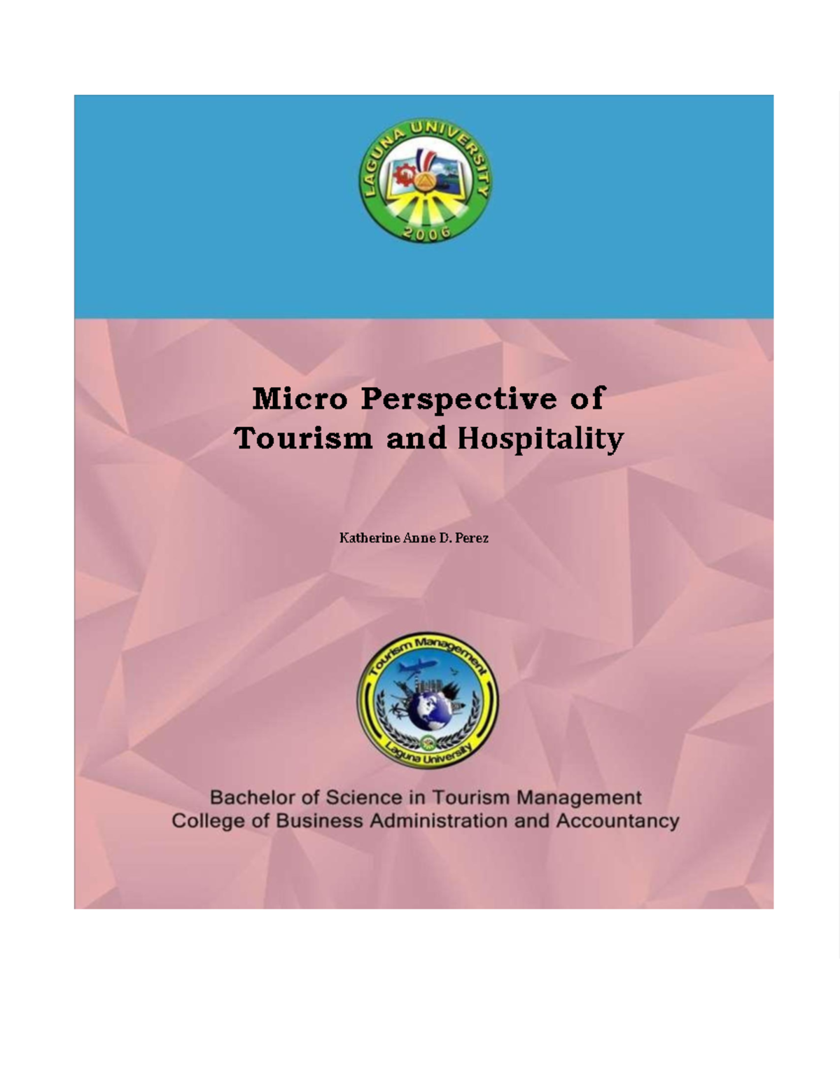 THC 2 Micro Perspective of Tourism and Hospitality - Micro Perspective ...