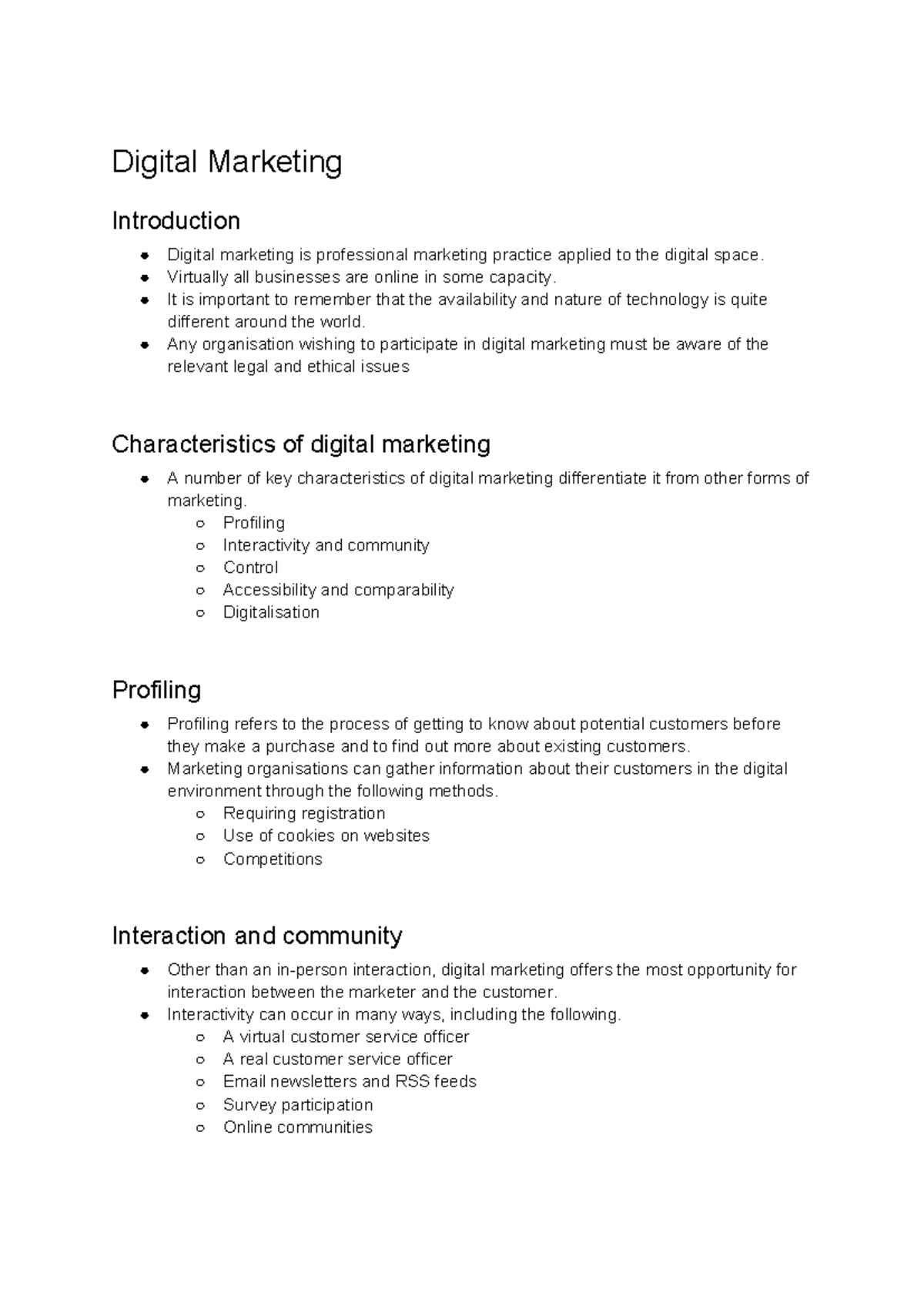 Lecture 11 - Notes - Digital Marketing Introduction Digital marketing ...