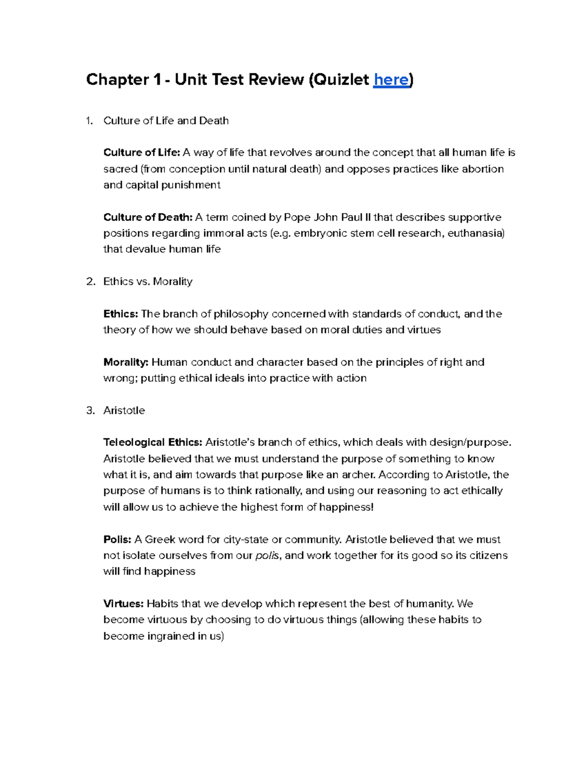 Chapter 1 Test Review - Chapter 1 - Unit Test Review (Quizlethere ...