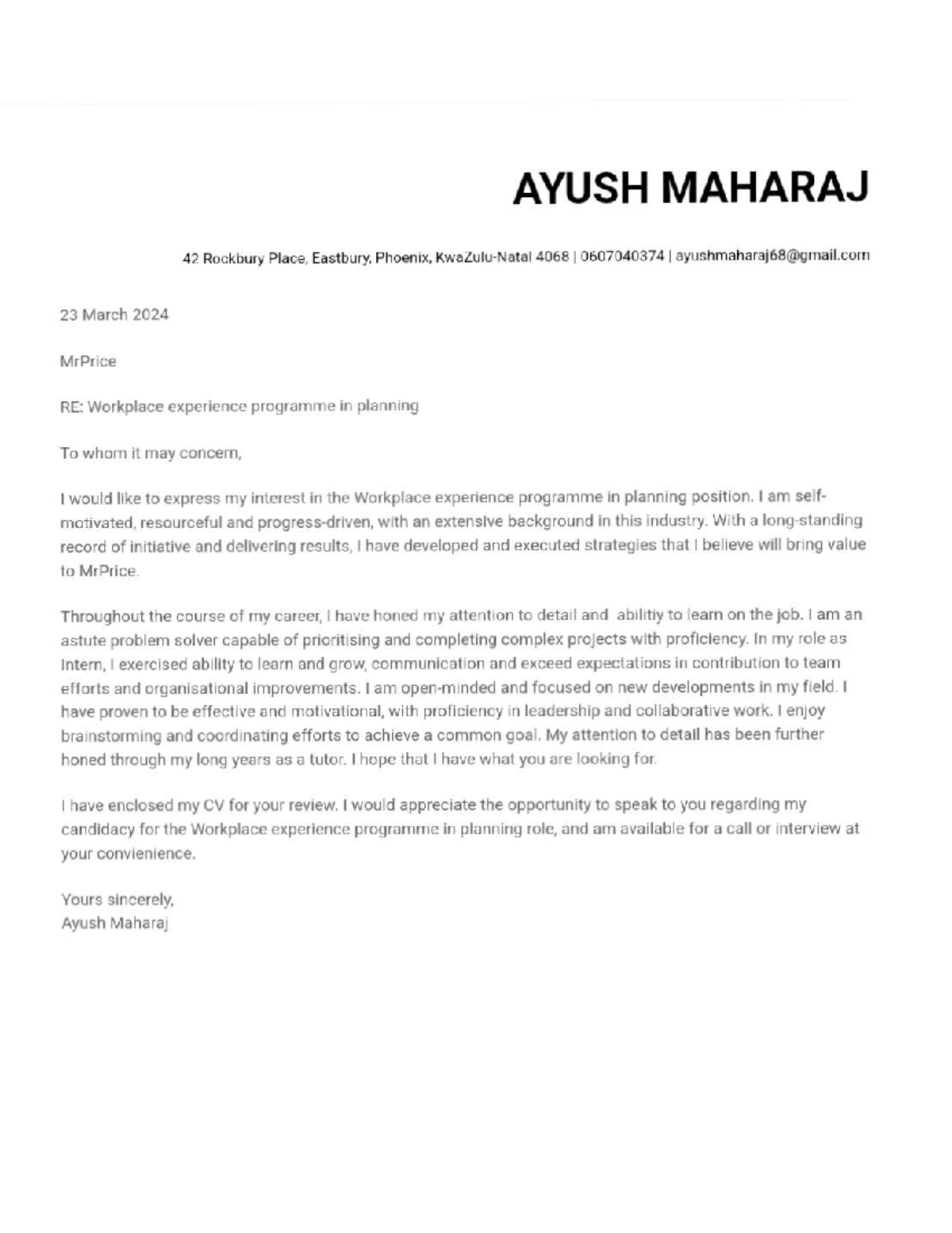 Cover letter - Tutorial - SCMA305 - Studocu