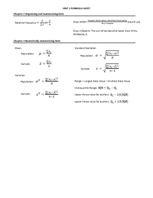 STA 2023 Elementary Statistics - Better known as an average. Three most ...