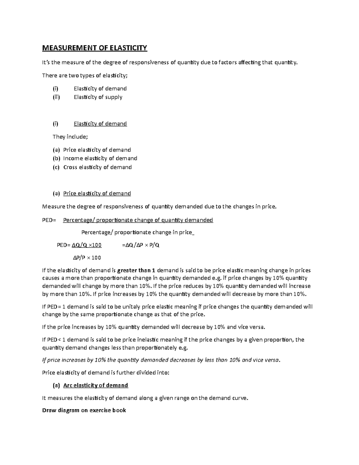Measurement OF Elasticity - MEASUREMENT OF ELASTICITY It’s the measure ...
