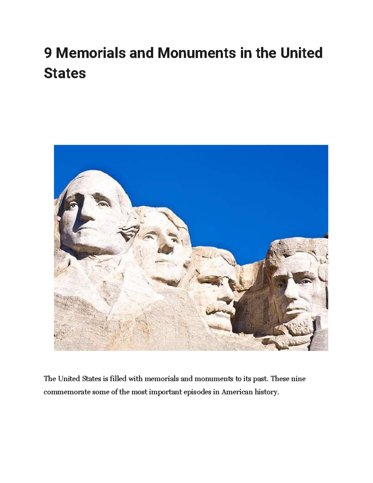 9 Memorials and Monuments in the United States - These nine commemorate ...