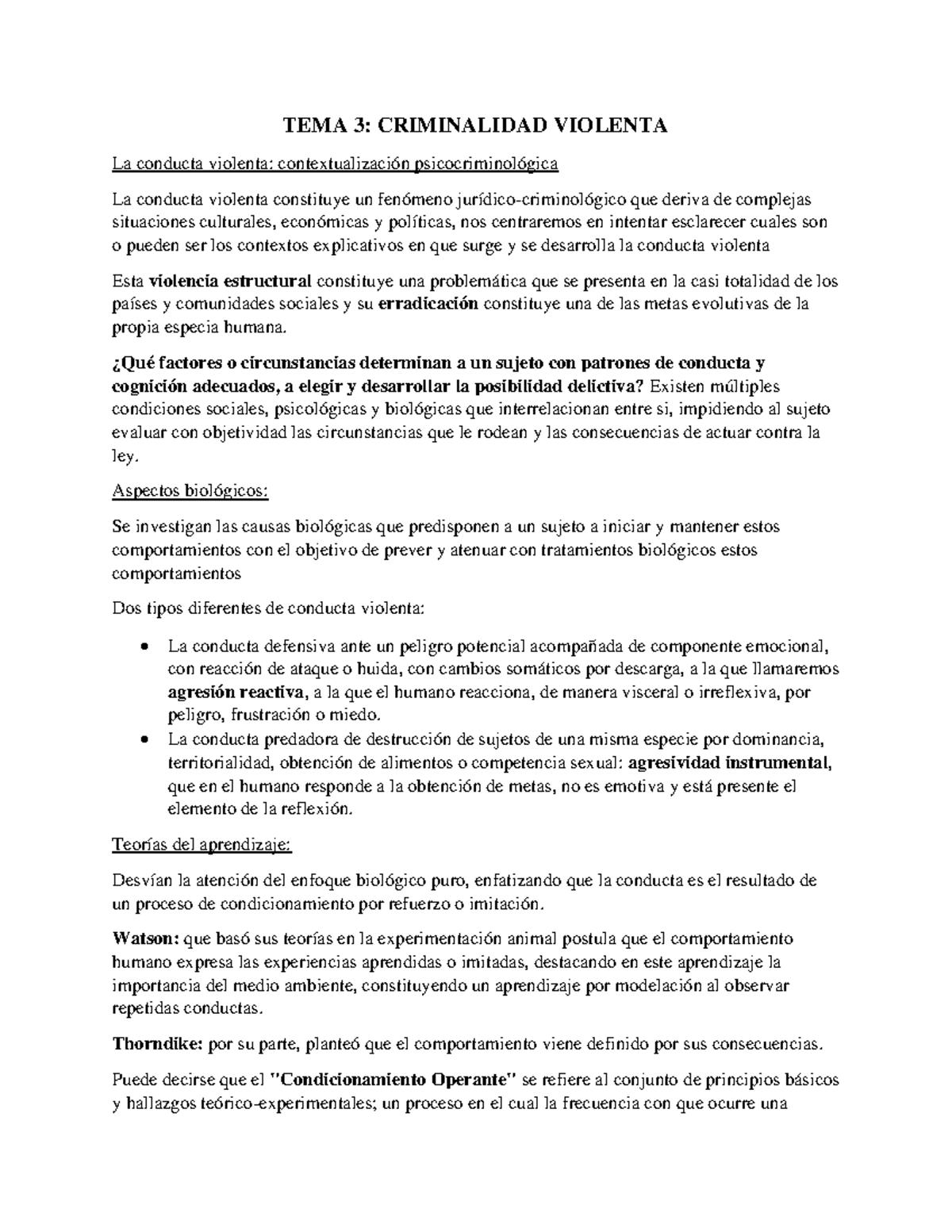 TEMA 3 criminologia aplicada - TEMA 3: CRIMINALIDAD VIOLENTA La ...