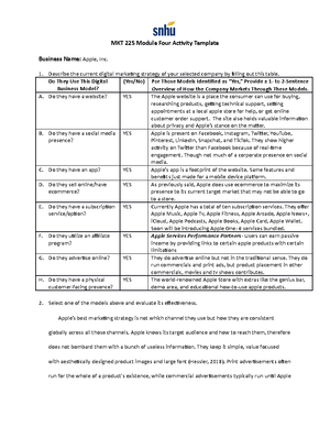 MKT 225 Module Five Discussion Template - MKT 225 Module Five ...