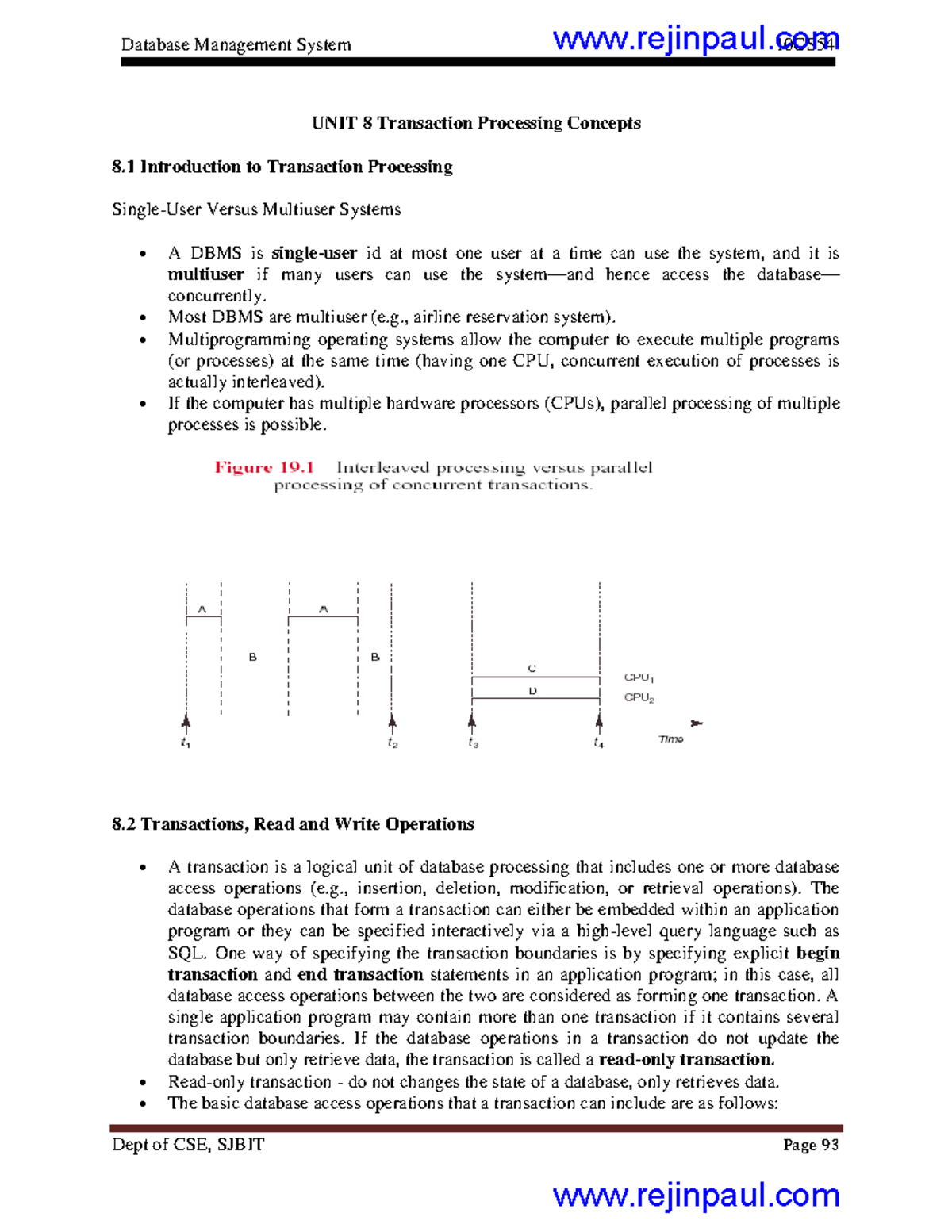 Transcation processing concepts - Database Management System 10CS Dept ...