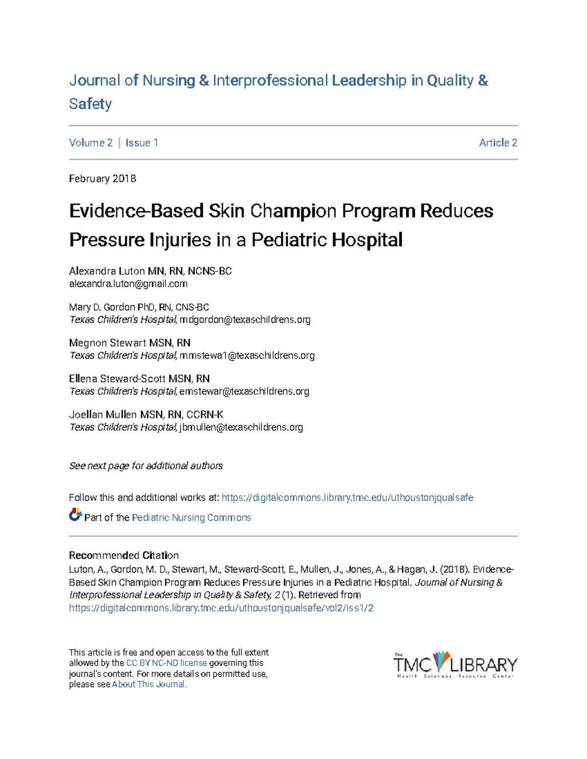 Skin Champion Program Reduces Pressure Injuries - Gordon PhD, RN, CNS ...