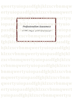 professionalism report - Project and Professionalism (6CS007) A1 ...