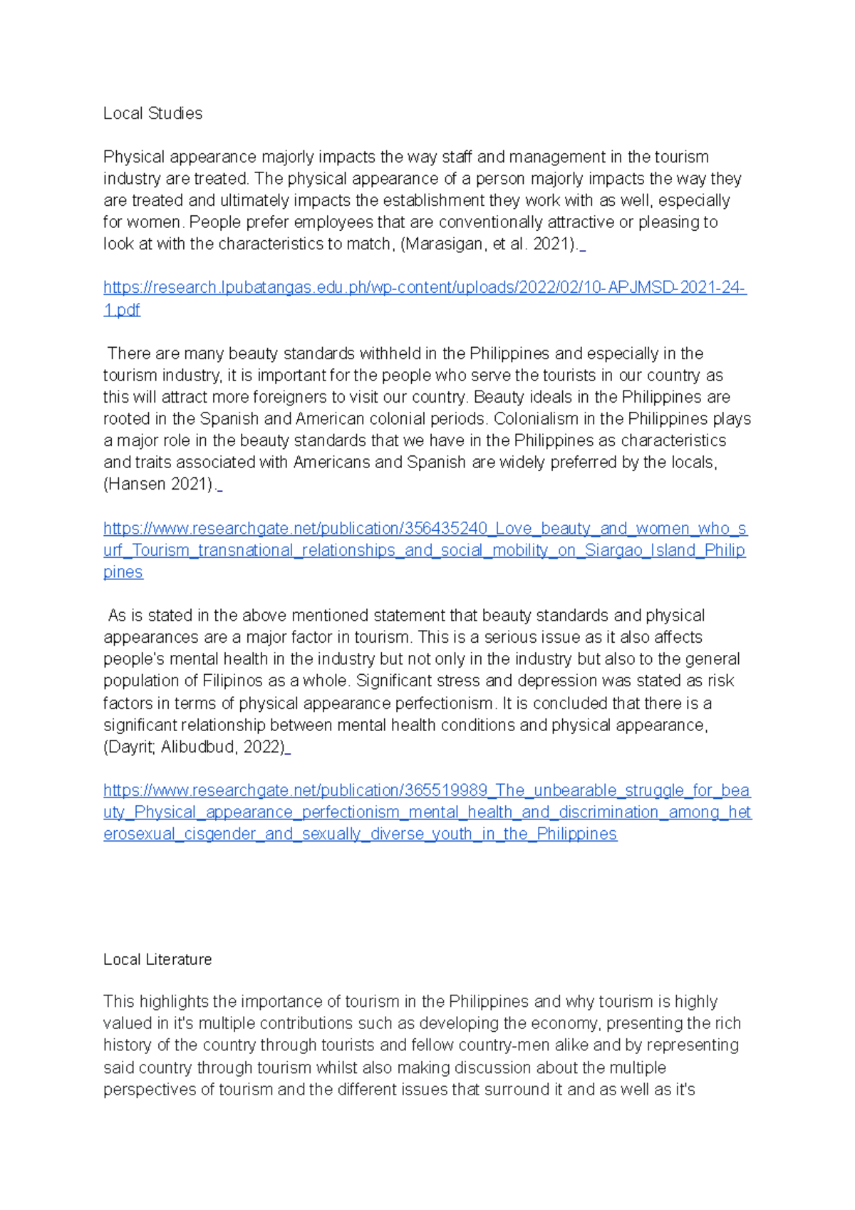 RRL's - dadawdada - Local Studies Physical appearance majorly impacts ...