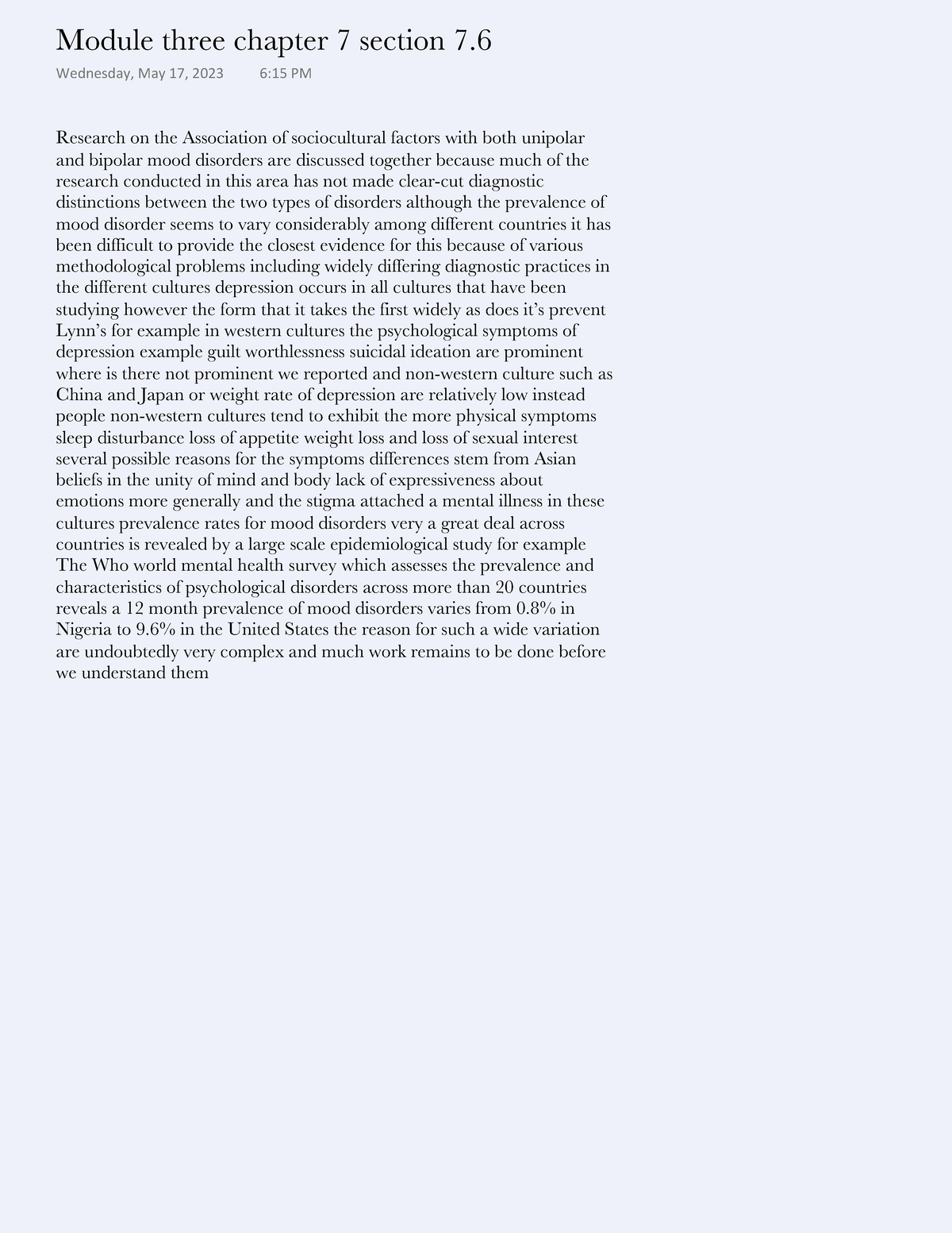 Module three chapter 7 section 7.6 - Research on the Association of ...