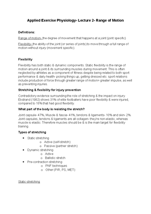 Physiology lecture 3- Muscle strength - Applied Exercise Physiology ...